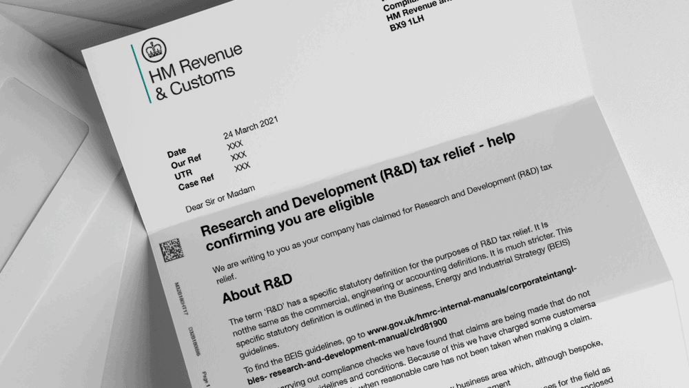 HMRC R&D Compliance Check & Eligibility Nudge Letters