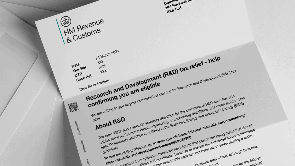 HMRC R&D Compliance Check & Eligibility Nudge Letters